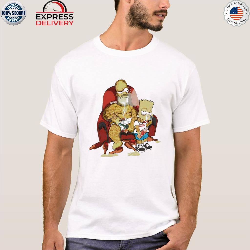 Homer Simpson And Bart Simpson Gangster Shirt, hoodie, sweater, long ...