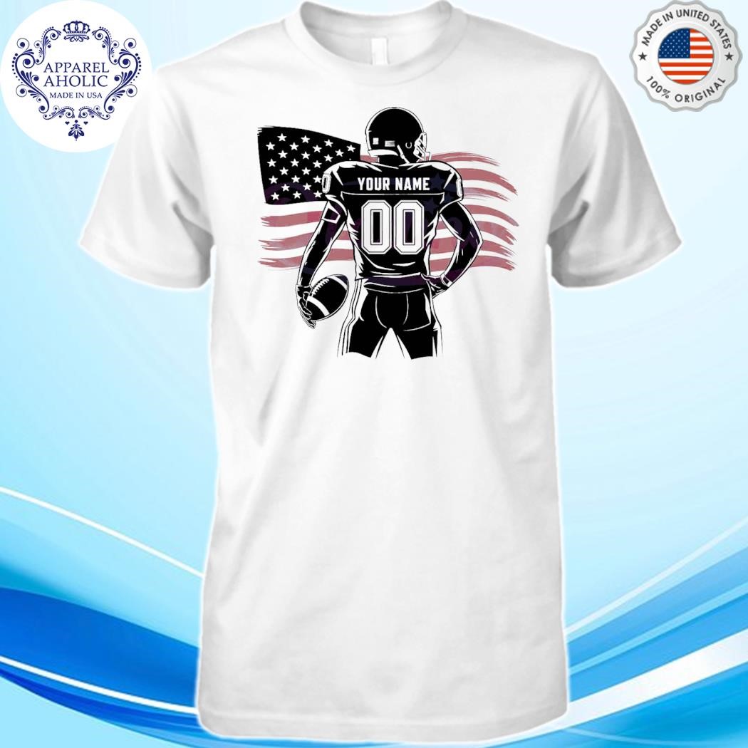 Custom Football Player American Flag Shirt, hoodie, sweater, long ...
